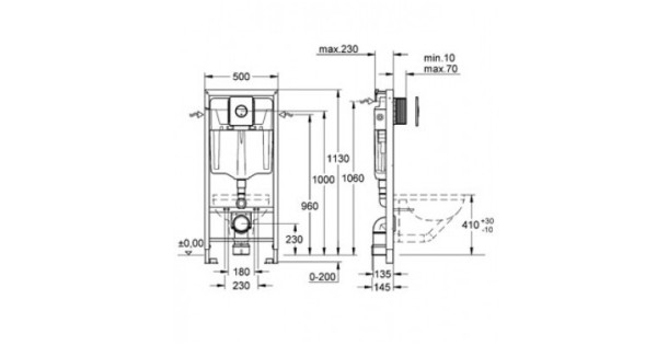 Komplektas Grohe WC rėmas Cosmo sieniniai tvirtinimai tarpiklis ...