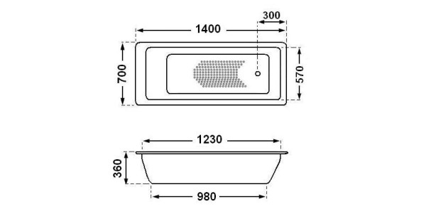 Metalinė vonia 20002 140cm